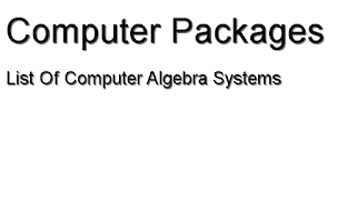 List Of Computer Algebra Systems - Computer Packages