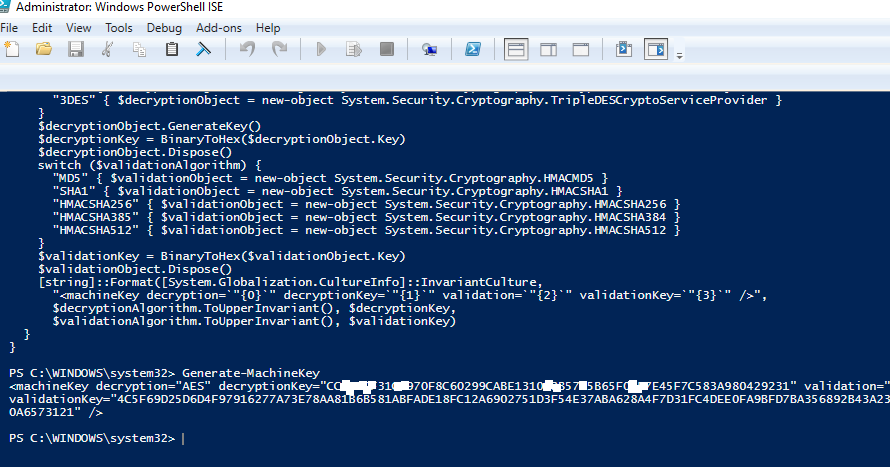 kpitsimpl: Generate Secure Machine Key Section for Web.config via ...