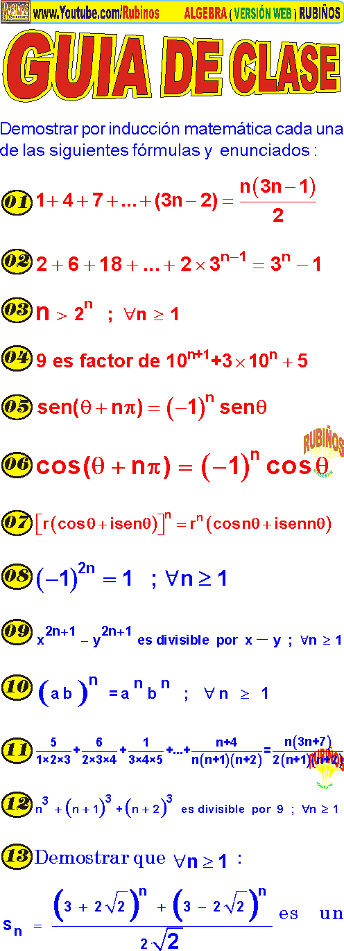 INDUCCIÓN MATEMÁTICA EJERCICIOS RESUELTOS EN PDF
