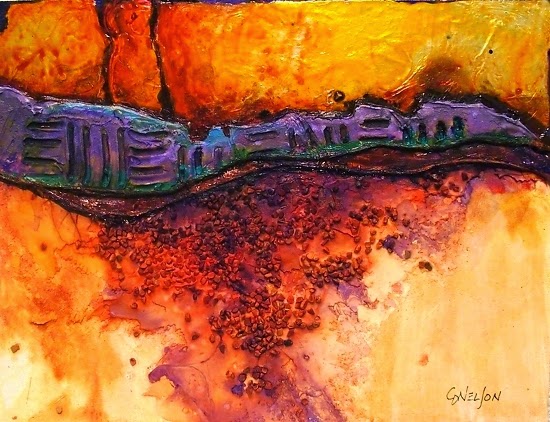 Daily Painters Abstract Gallery: Mixed Media Abstract Landscape ...