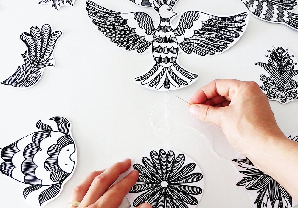 A stylish paper mobile