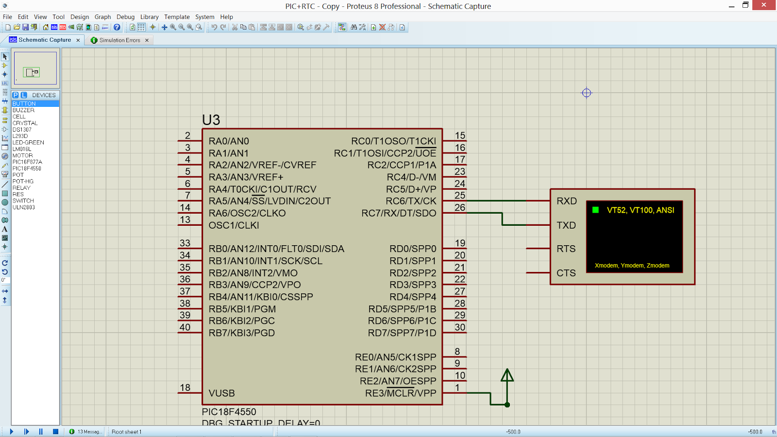 Emerging Technologies How To See Uart Data For Pic Pic18f4550 In Proteus Using Mikro C