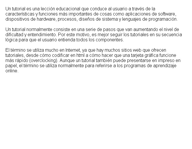 Tipos de tutoriales: Tutoriales