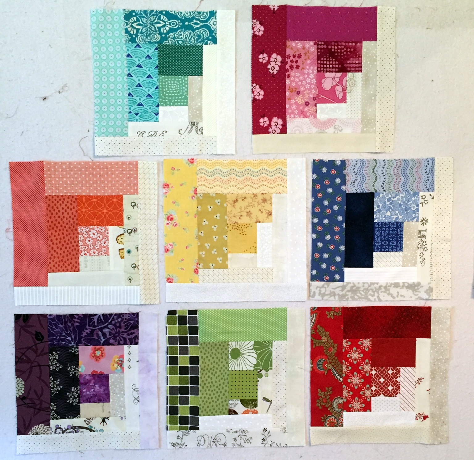 My Sew-Called Quilts: Oh Scrap! - Offset Scrappy Log Cabin Blocks