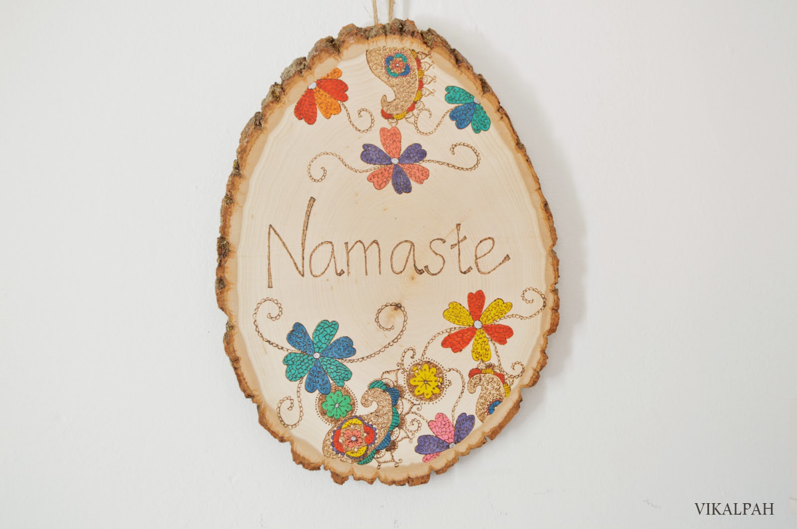 Vikalpah: DIY Namaste (Welcome) sign using wood burning technique
