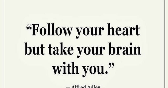 Follow your heart but take your brain with you | Quotes