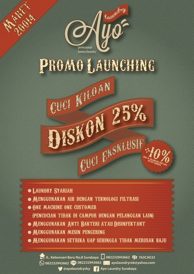 Ayo Laundry Surabaya: Promo Launching Bulan Maret 2014