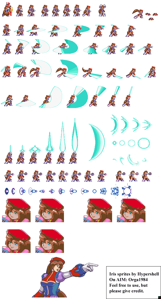 Megaman Sprite Base: Customs (32 bits)