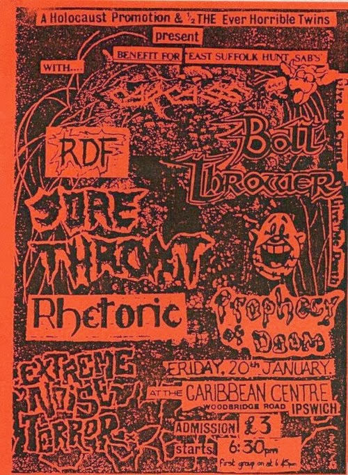 White Shirt Brigade: Shared necrohell- The best of Death Metal flyer art