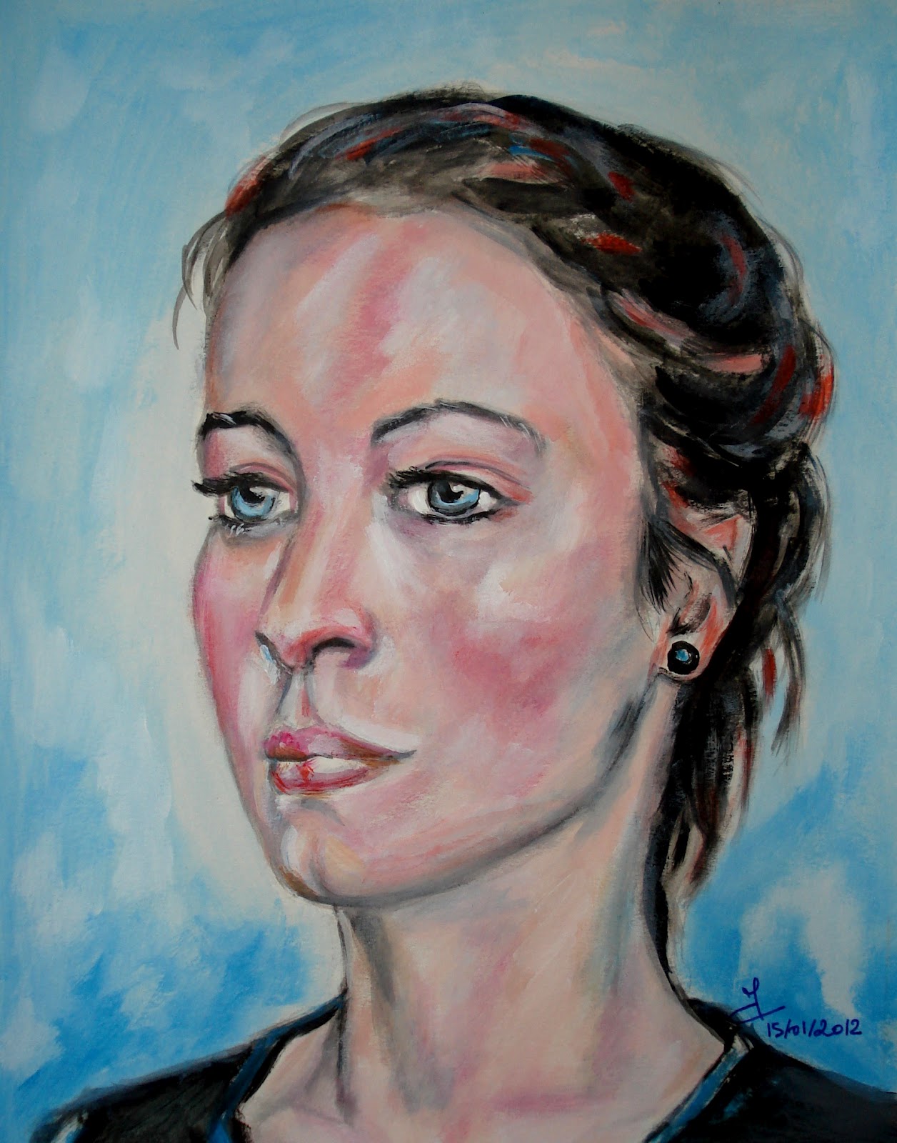 Peintures et portraits. Acrylique et pastel.: Portraits d'une femme et ...