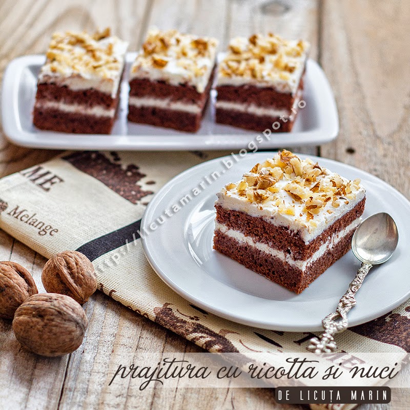 Din bucătăria mea: Prajitura cu ricotta si nuci