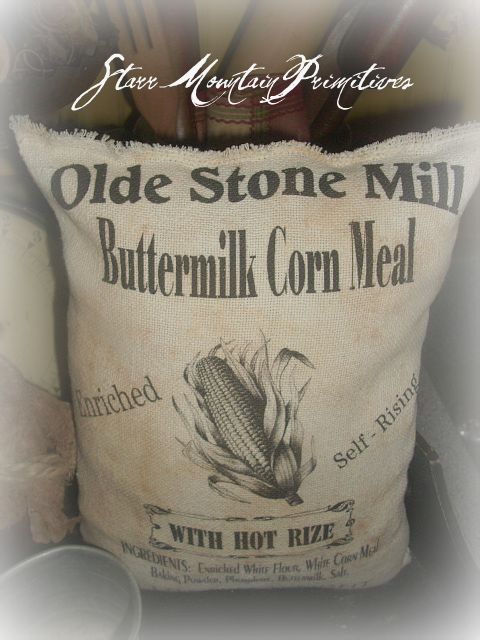 Starr Mountain Primitives: Early Primitive Corn Meal Bag Pantry Sack