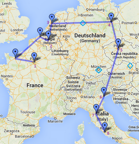 Euro Trip 2013!: Itinerario proyectado