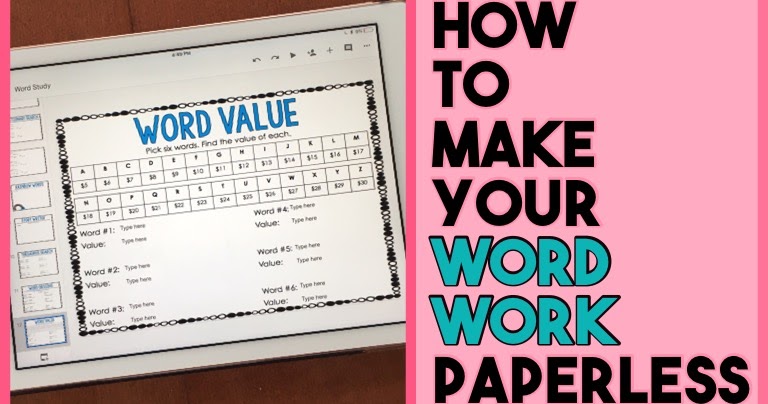 How to make your word study paperless | Glitter in Third