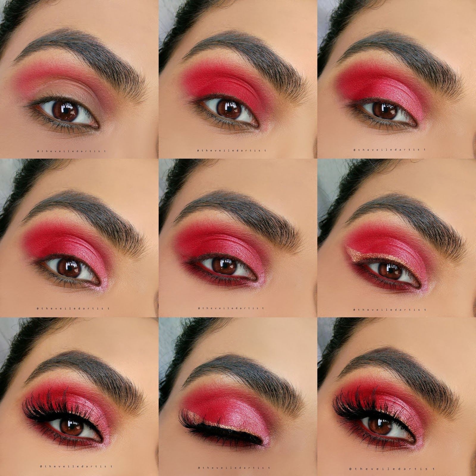 Red Semi Cut Crease Tutorial (Instagram makeup trend) - The Veiled Artist
