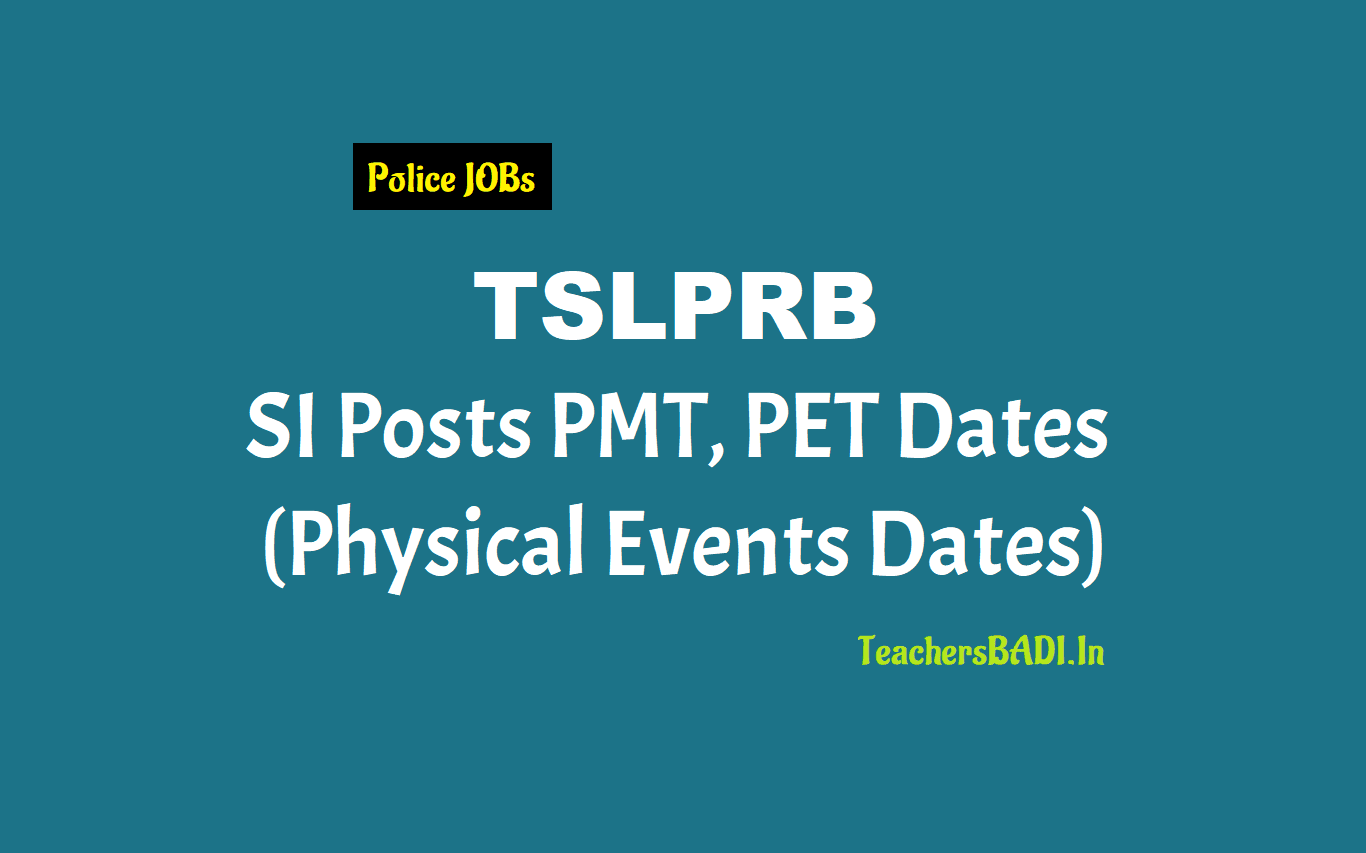 TSLPRB SI Posts PMT, PET dates (Physical Events Dates) 2019