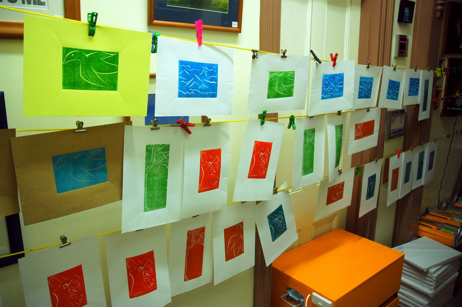 Homeprint: Book Arts Centre & Printmaking Supplies: Wall of prints.