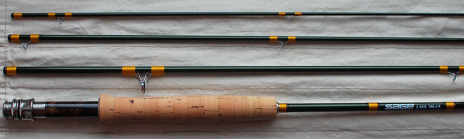 Handcrafted graphite and fiberglass fly rods: Sage Z-Axis 586-4. Work ...
