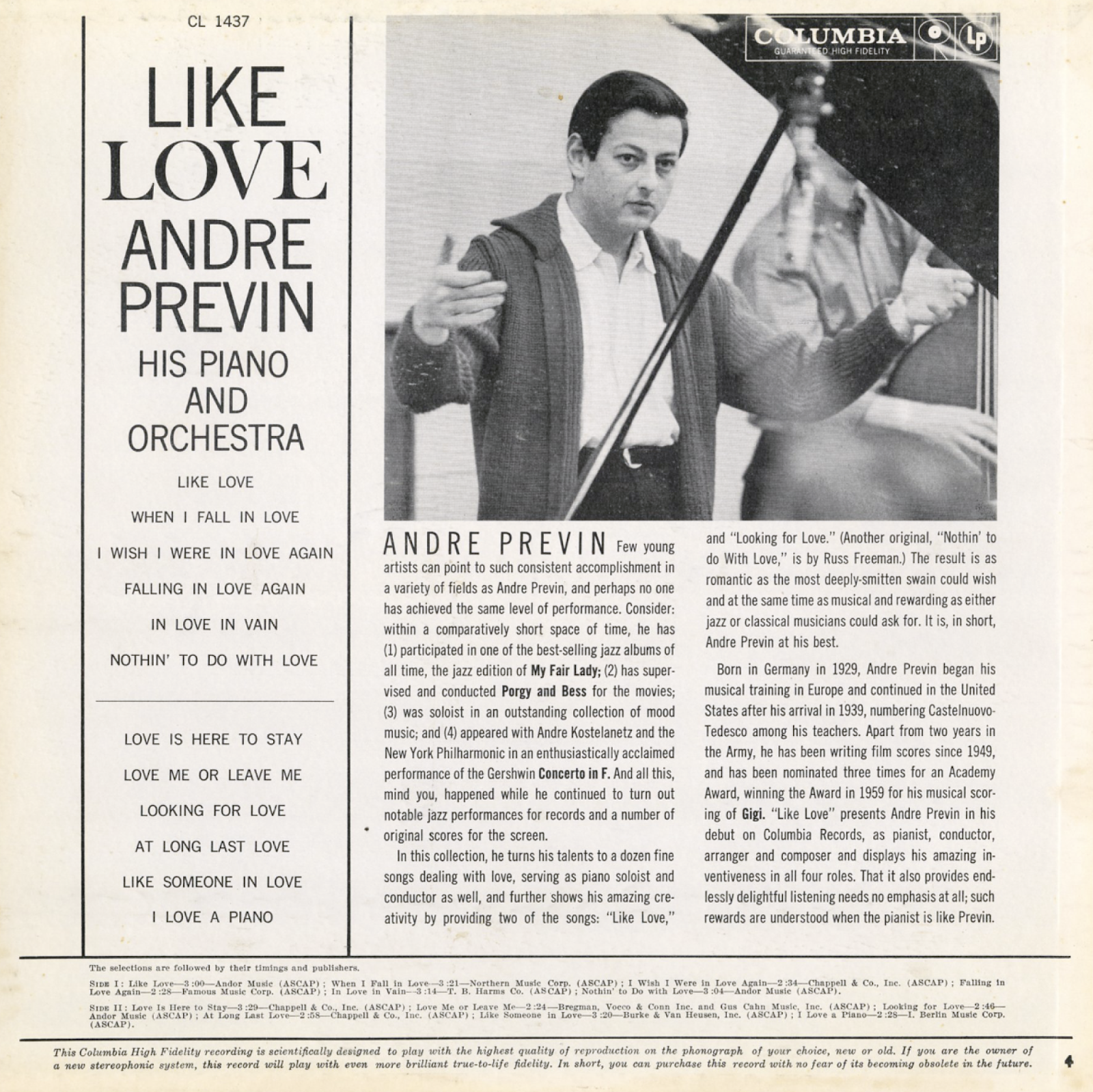 Unearthed In The Atomic Attic: Like Love - Andre Previn