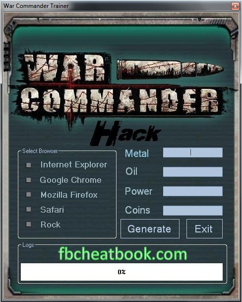 Facebook Cheat Book: War Commander Cheats