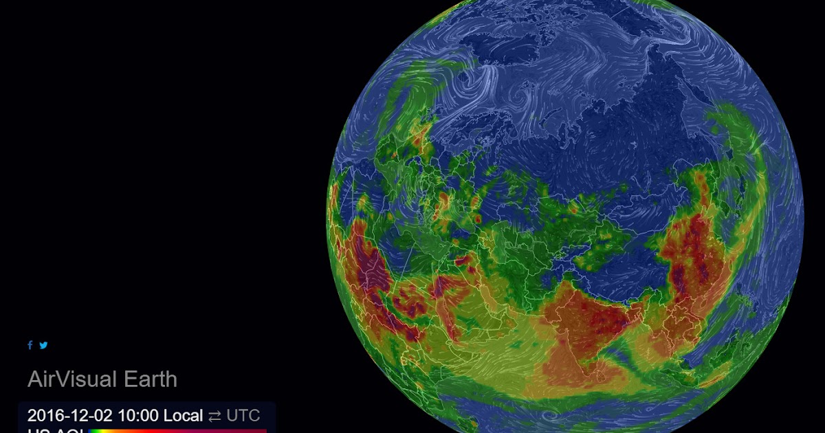 Air pollution flow across the planet in real time