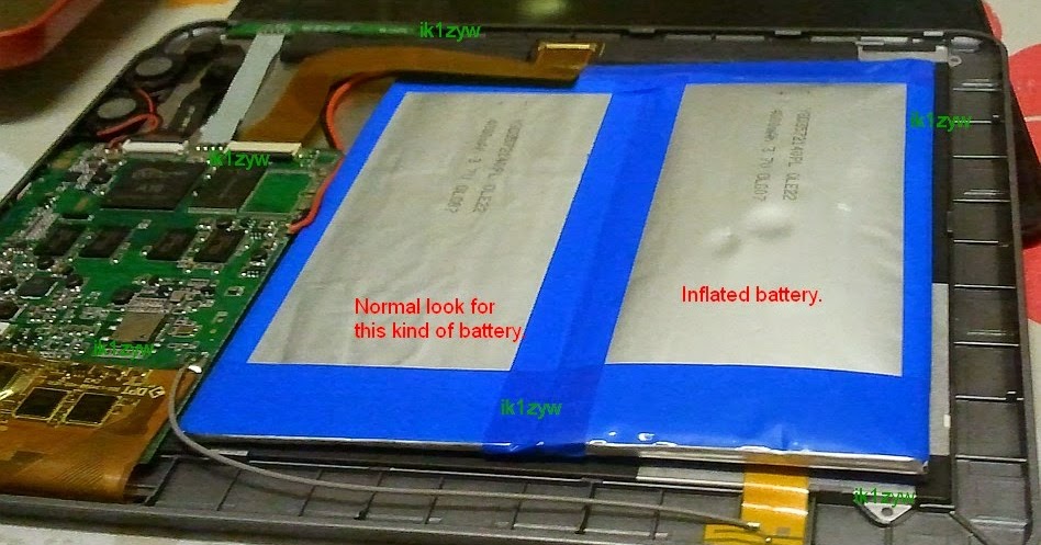 IK1ZYW Labs: Inflated tablet = inflated lithium battery!
