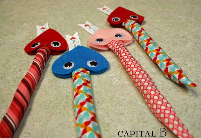 Capital B: Cute Fabric Valentine Snakes