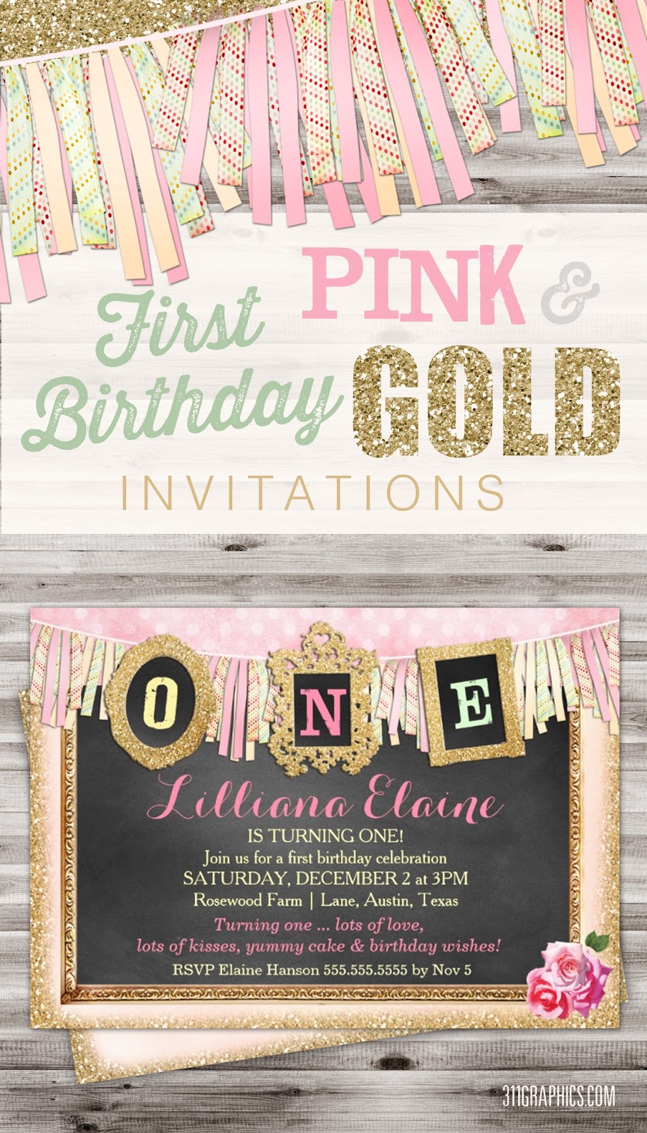 it's a paradise life blog: Vibrant Girl's First Birthday Banner Gold ...