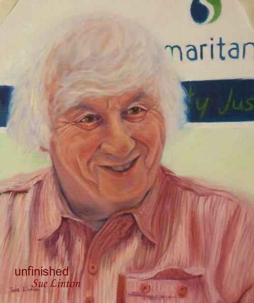 Sue Linton Artist: Cec's portrait continued- acrylic underpainting finished