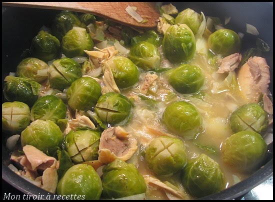 Mon tiroir à recettes - Blog de cuisine: Choux de Bruxelles au poulet