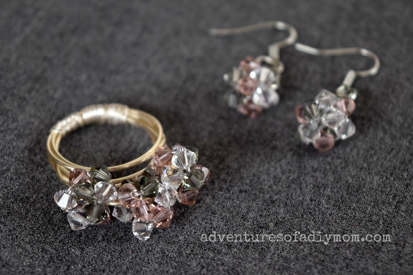 How to Make a Bead Cluster Ring and Earrings - Adventures of a DIY Mom