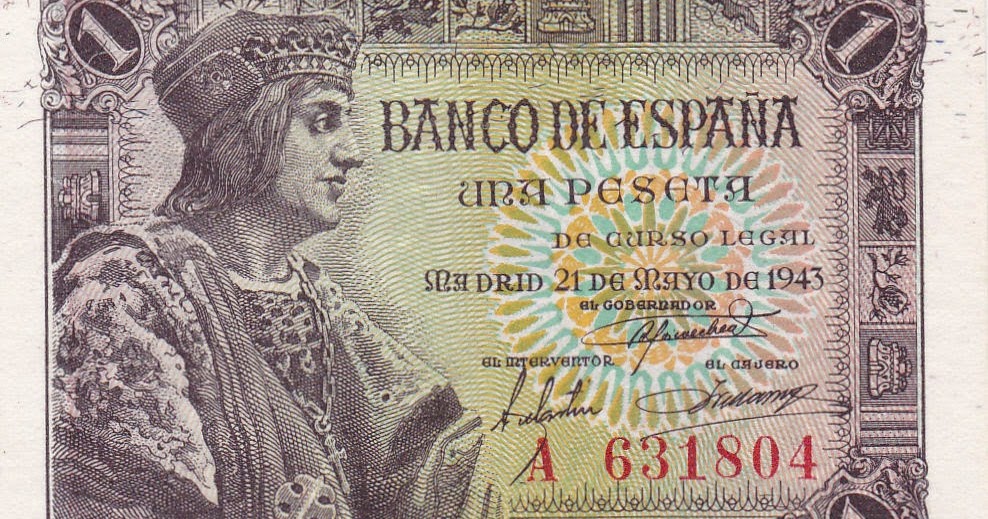 Spanish Peseta banknote 1943 King Ferdinand II of Aragon|World ...