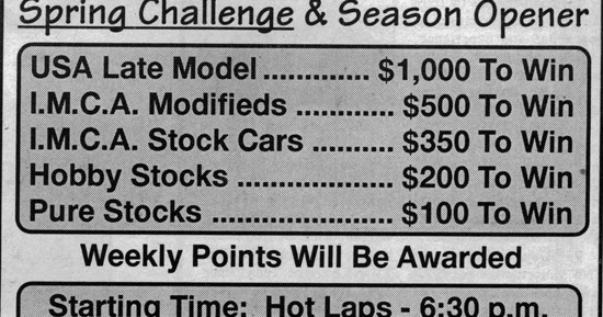 Midwest Racing Archives: April 15, 1995