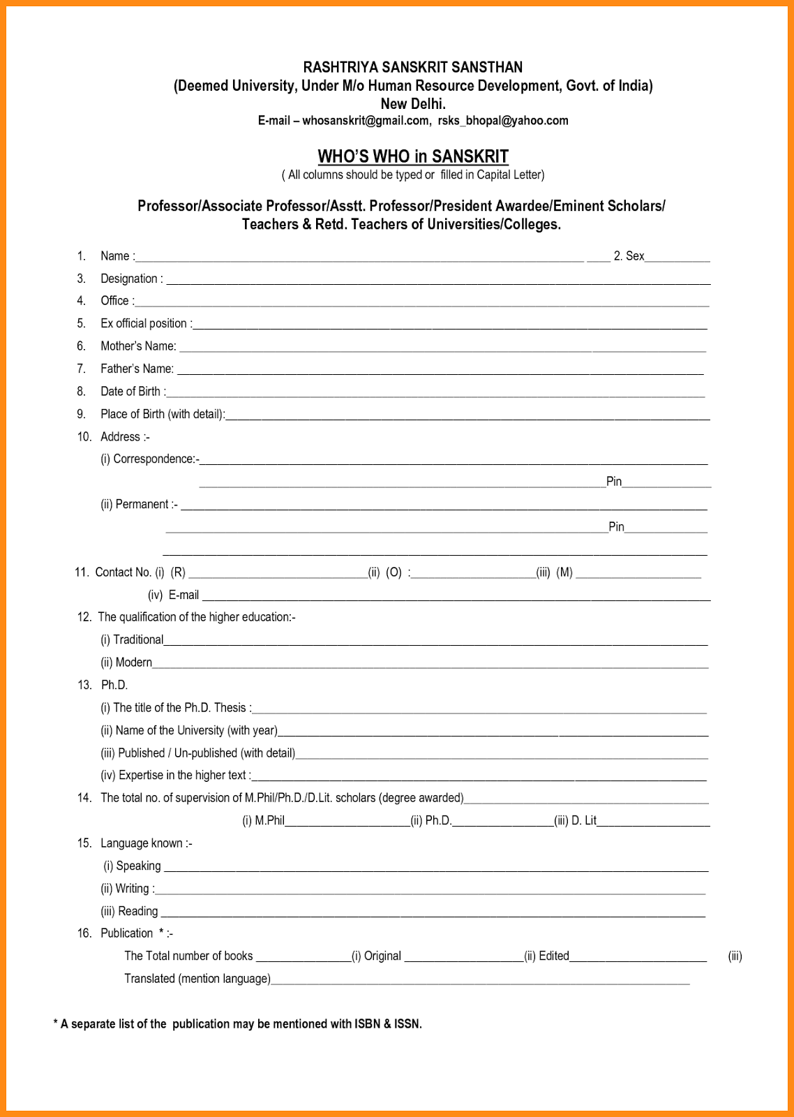 Employee Bio Data Form For Election Duty at Zac Ayers blog