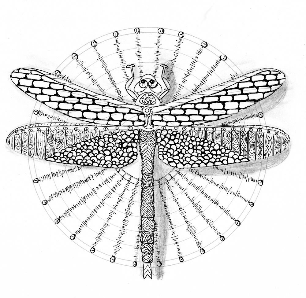 Efie goes Zentangle: Ben Kwok dragonfly