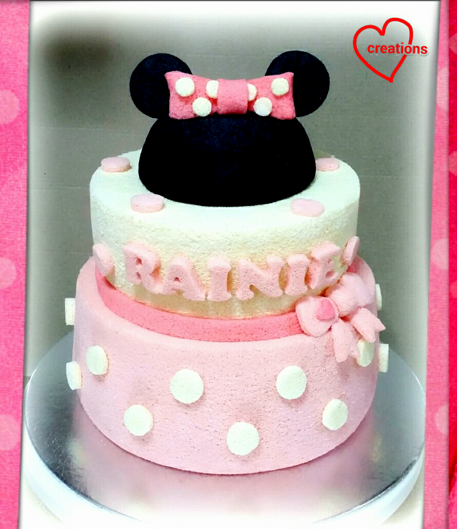 Loving Creations for You: Minnie Mouse 2-Tier Strawberry-Vanilla ...