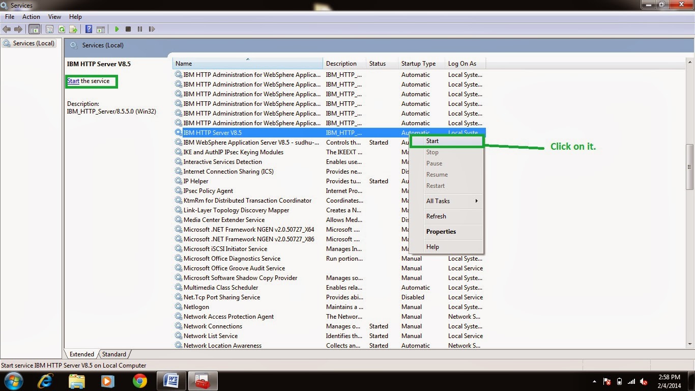 Ibm Websphere Application Server Starting And Stopping The Ibm Server Ihs V 8 5 On