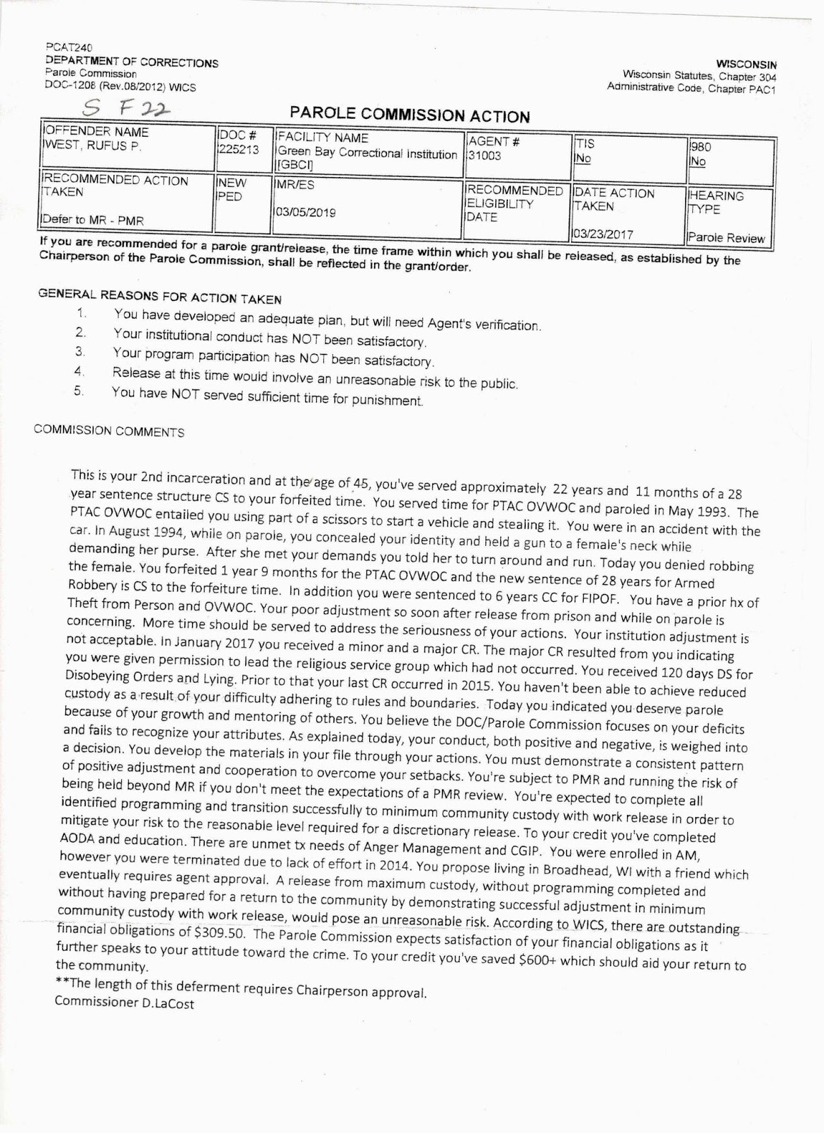 Vanguards of Justice: Latest Parole Hearing Fiasco