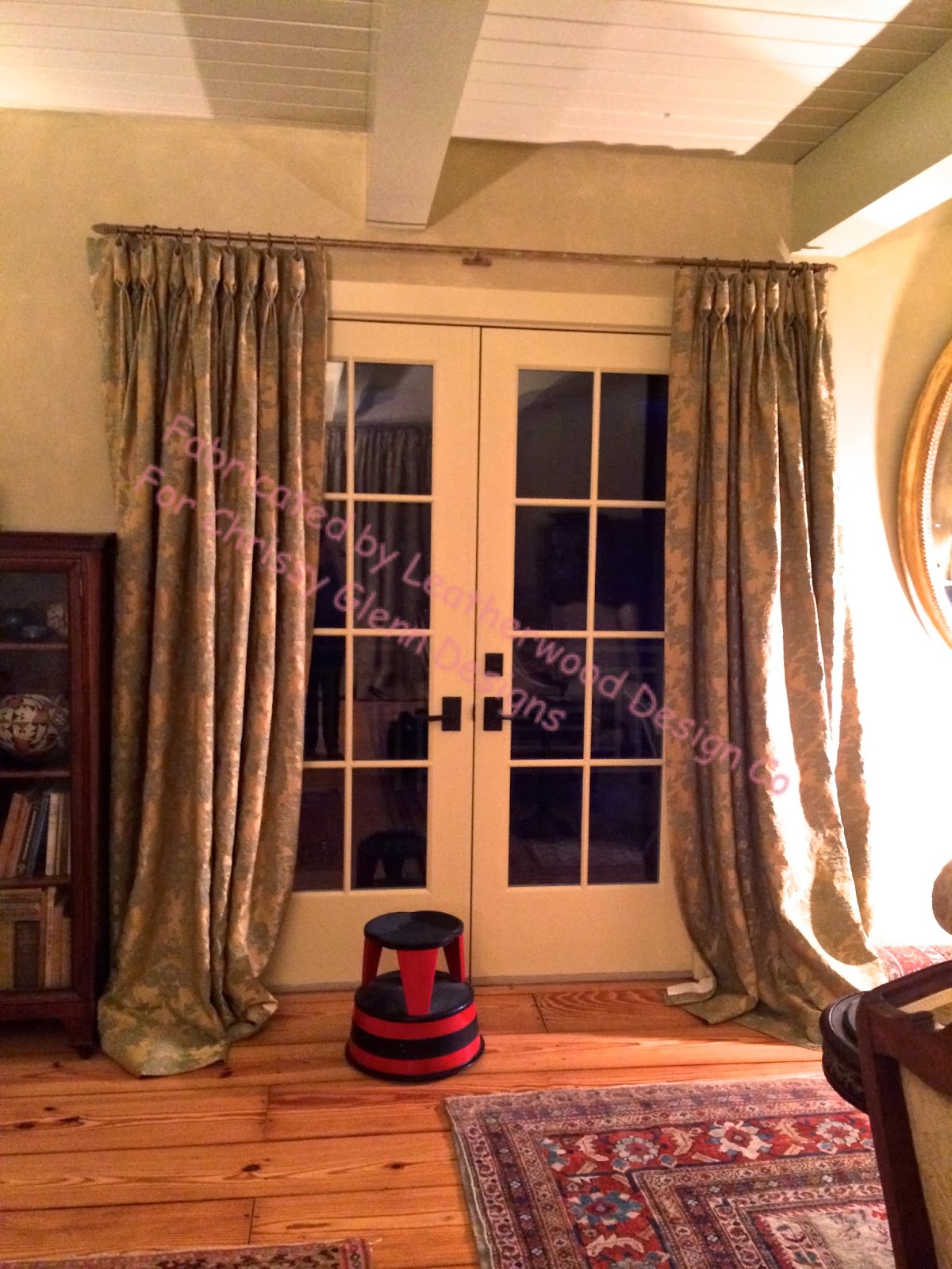 Leatherwood Design Co: Shaped goblet pleat drapery