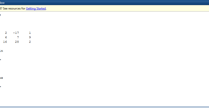 "EL HUGUITO": Encontrar mínimo y máximo de una matriz en MATLAB