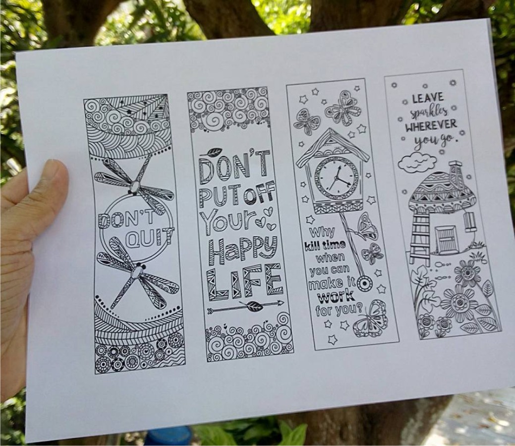 RicLDP Artworks: 8 Coloring Bookmark Doodles with Quotes