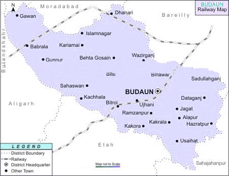 Rail-Map-india: Badaun-railway-map