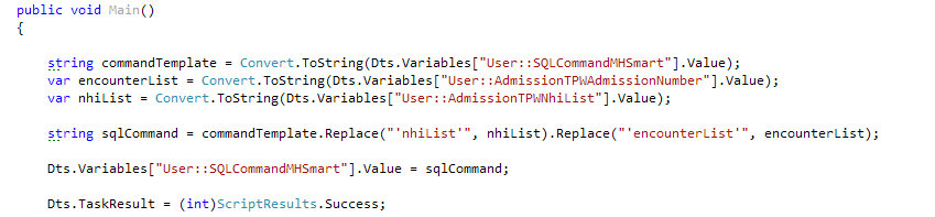 hello this is a heading: SSIS using variables and params in queries