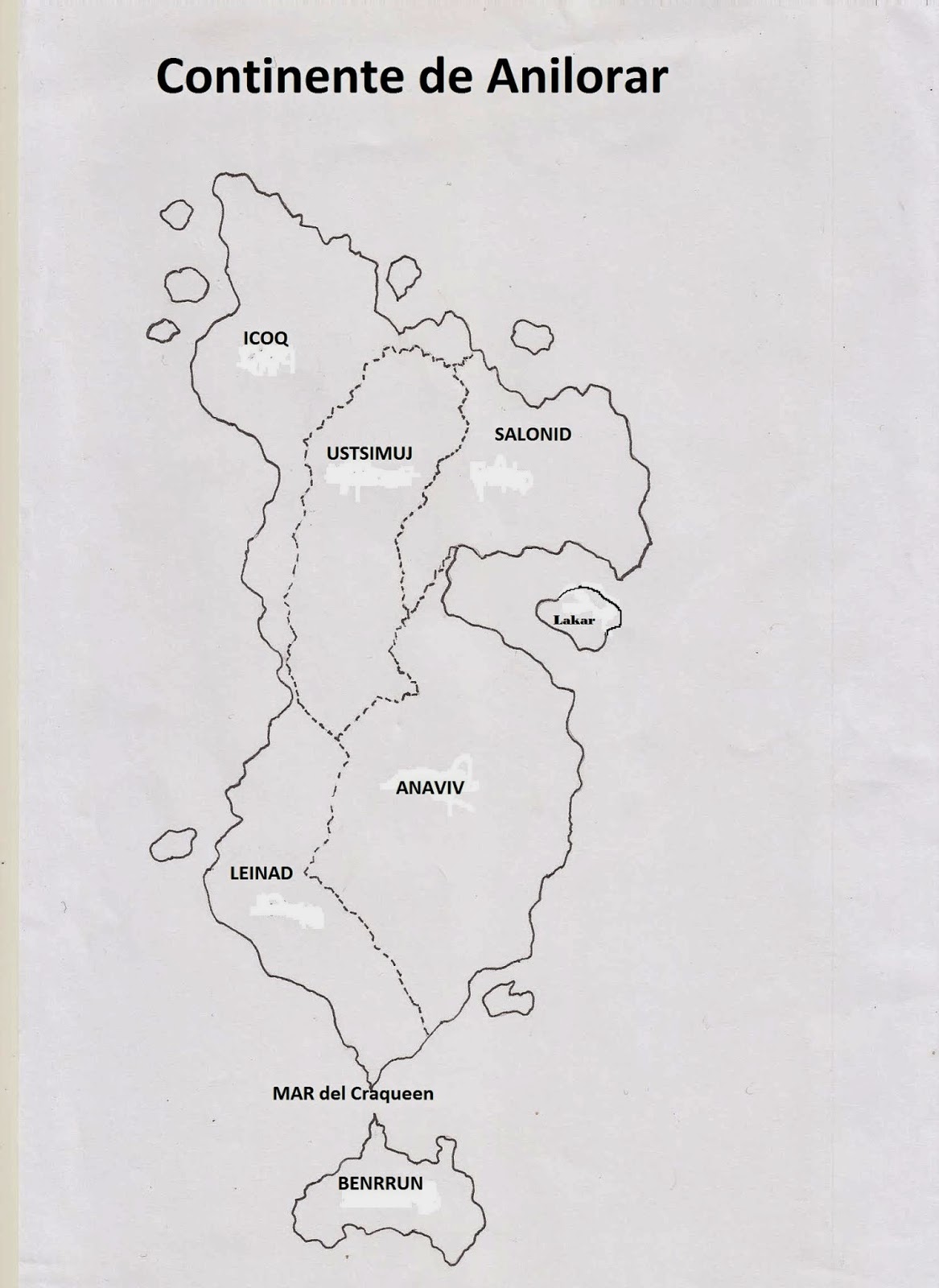 Los Cinco Reinos: Mapa de los cinco reinos