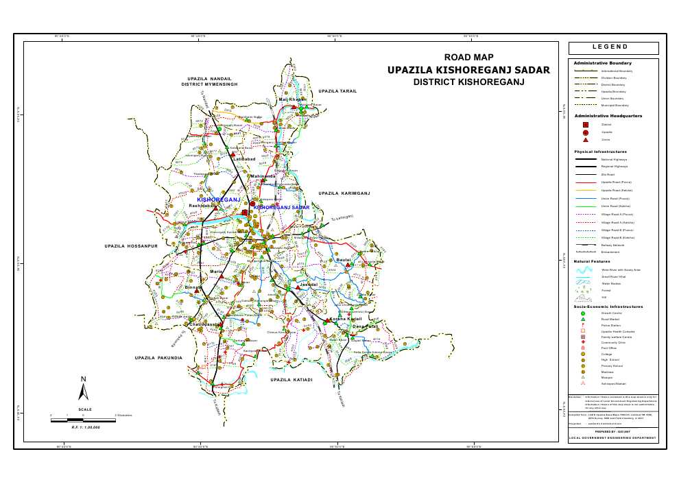 Mouza & Land Use Maps of Kishoreganj Sadar Upazila, Kishoreganj ...