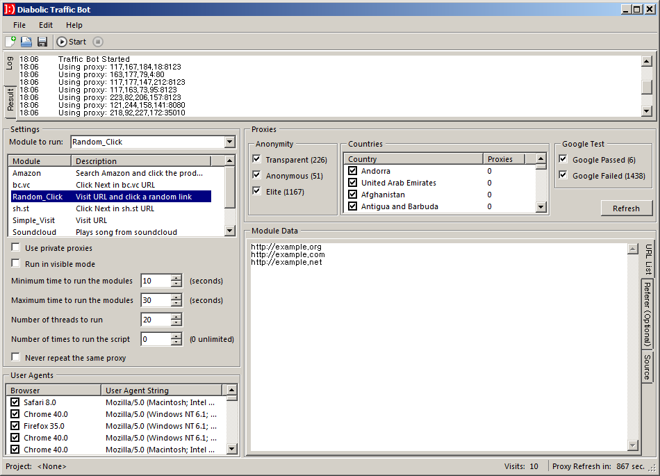 Diabolic Traffic Bot v 5.22 - Nulled + Tutorials