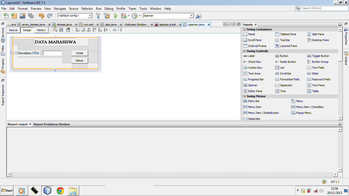 Tutorial Membuat Laporan dengan iReport pada Java Netbeans - Kelas ...