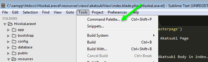 Dimensi TutupBotol: Installing Laravel Blade Highlighter in Sublime Text 3