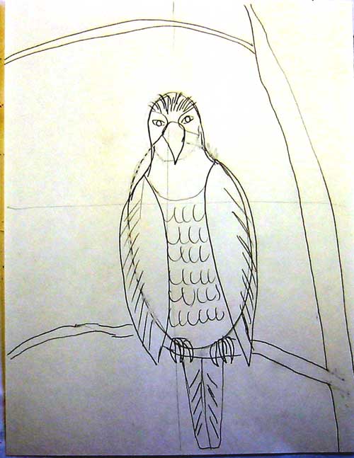 Henri Rousseau: Bird drawing