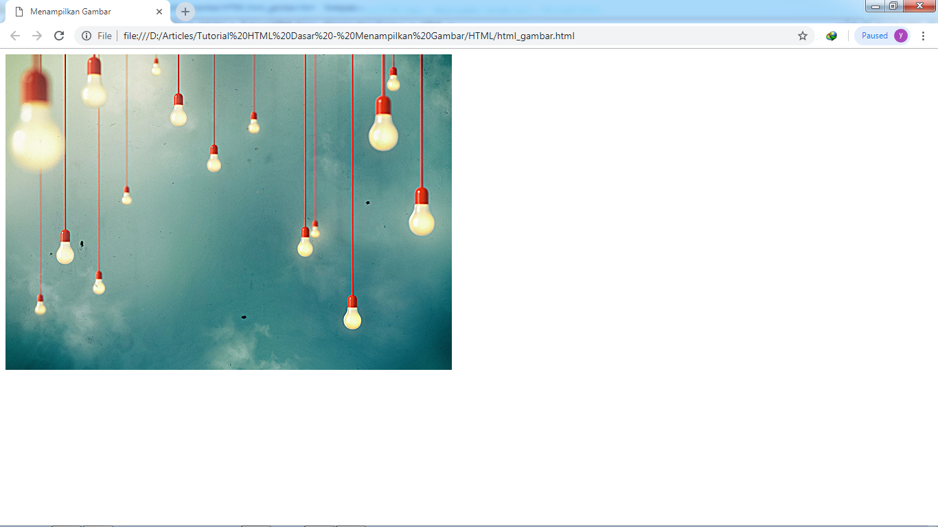 Tutorial HTML Dasar : Cara Memasukan Gambar Pada HTML